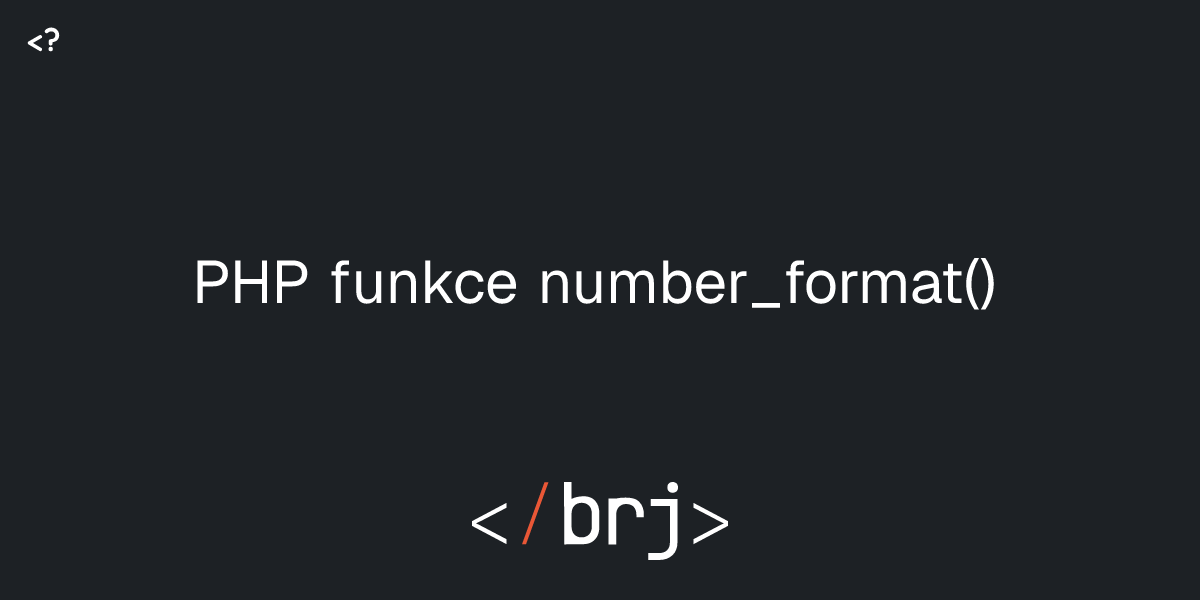PHP funkce number_format()